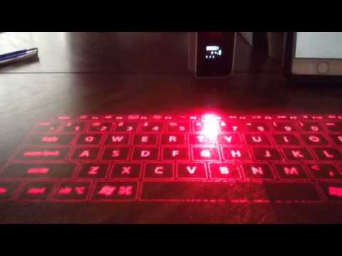 Lazer keyboard from brookstone - YouTube