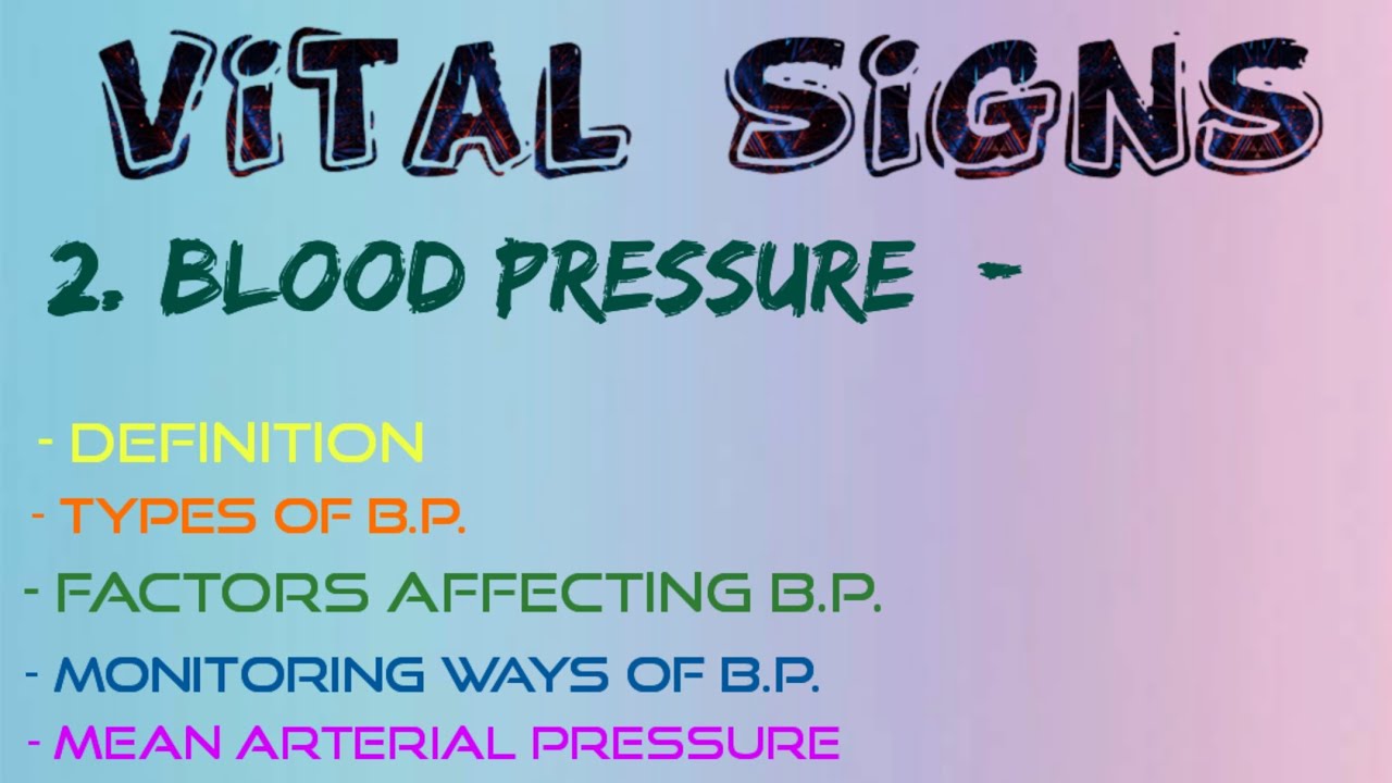 Blood Pressure - Vital Signs | Nursing foundation | Bsc nursing Year ...