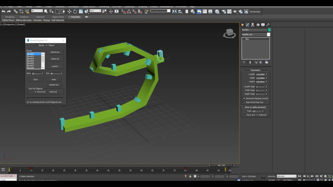 Bone on Spline and objects - YouTube