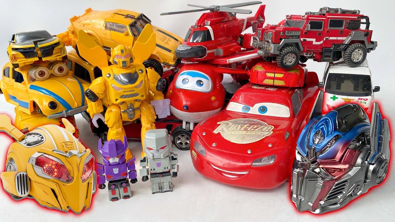 Merah & Kuning TRANSFORMER TOBOT: Optimus, Bumblebee, Helikopter ...