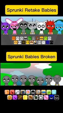 Sprunki Retake Babies vs Sprunki Babies Broken Incredibox - YouTube