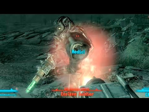 FALLOUT 3: ENCLAVE HELLFIRE TROOPER SPAWNS EARLY… - YouTube