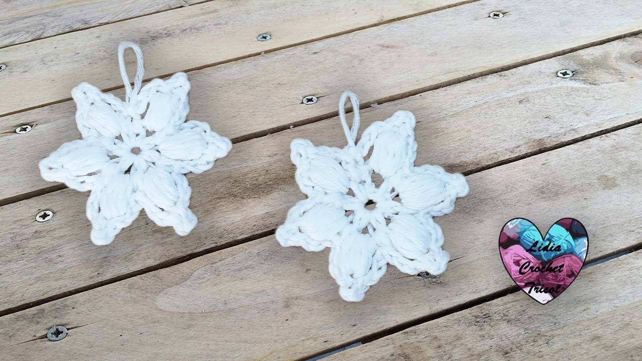 Mini flocons de Neige Crochet "Lidia Crochet Tricot" - YouTube