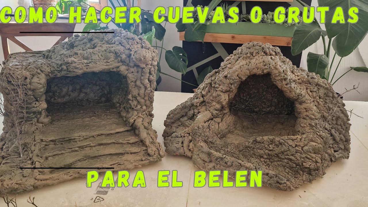 COMO HACER CUEVAS O GRUTAS PARA EL BELEN / CUEVAS PARA OVEJAS Y PORTAL #pesebre #grutabelen ...