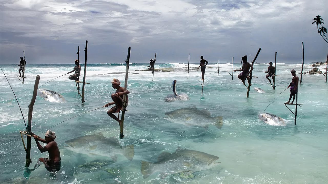 A fisherman caught Fish in the sea wave - YouTube