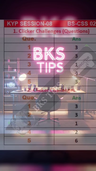 KYP SESSION 08 CLICKER ANSWER | CSS SESSION 02 CLICKER ANS | #shortsvideo #KYP clicker | BKS ...