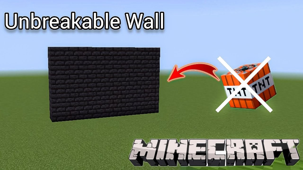 Make Unbreakable Wall in Survival //Minecraft - YouTube