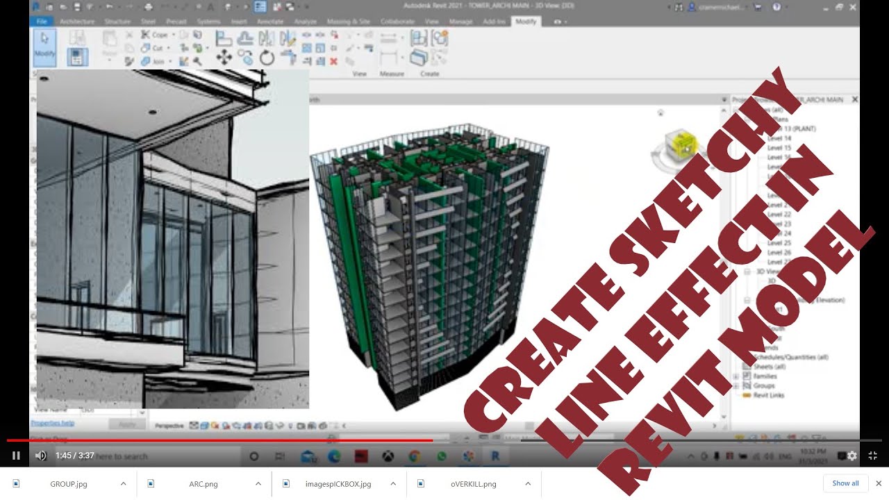 Create Sketchy Line Effect On Model In Revit - YouTube