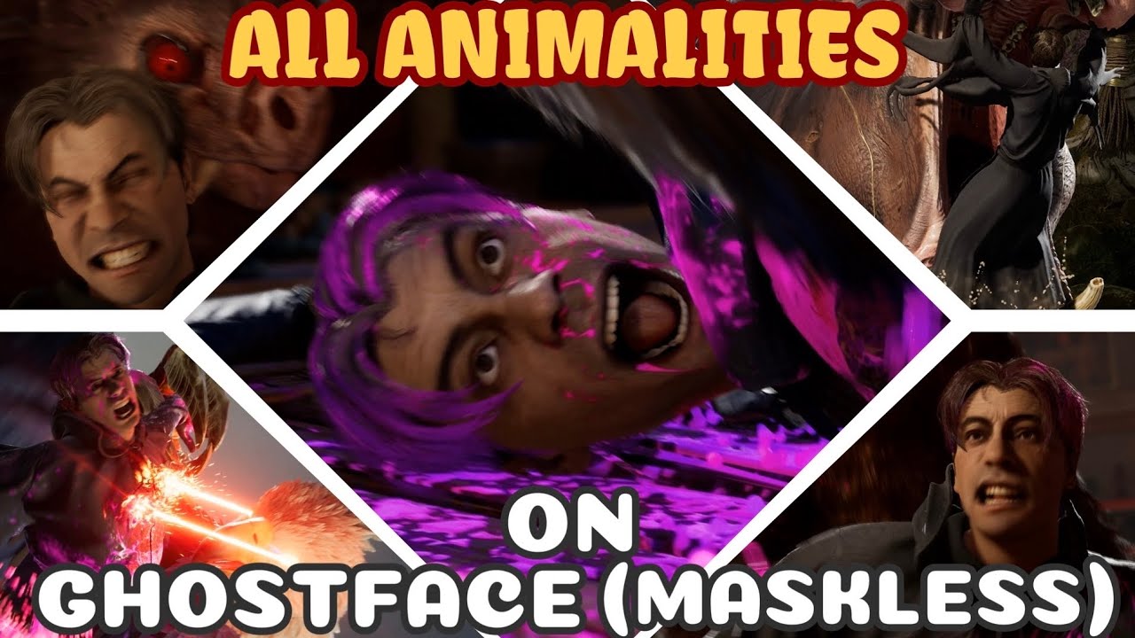 All Animalities on Ghostface (Maskless) - Mortal Kombat 1 - YouTube