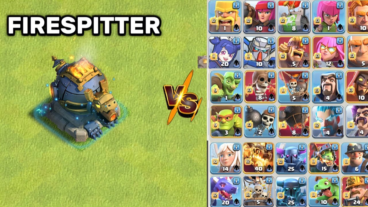 FIRESPITTER VS EVERY ONE TROOPS 😱 || CLASH OF CLANS || - YouTube