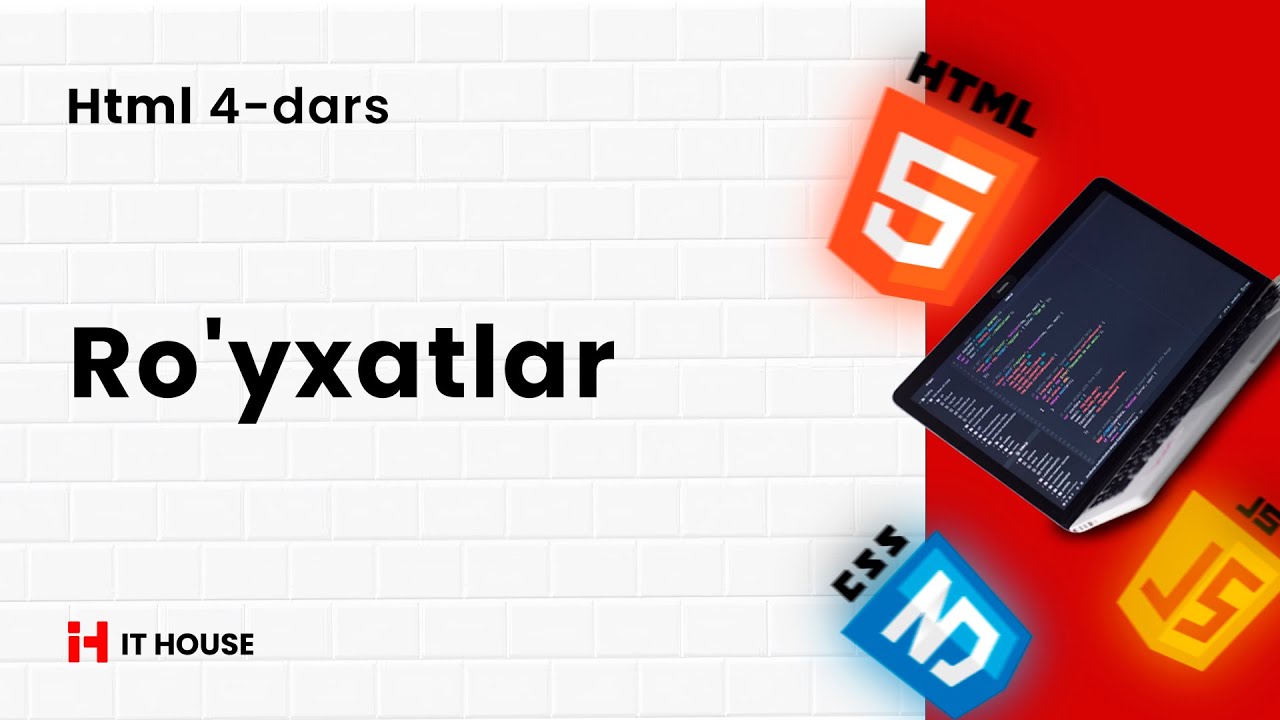 Frontend dasturlash - Ro'yxat turlari 4-DARS - YouTube