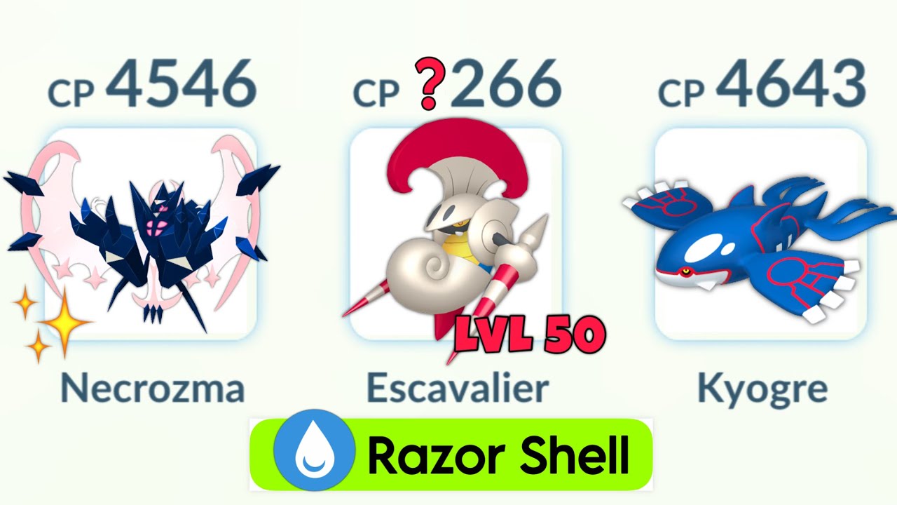 using LeveL 50 ESCAVALIER with Razar Shell in Pokemon GO Master League ...