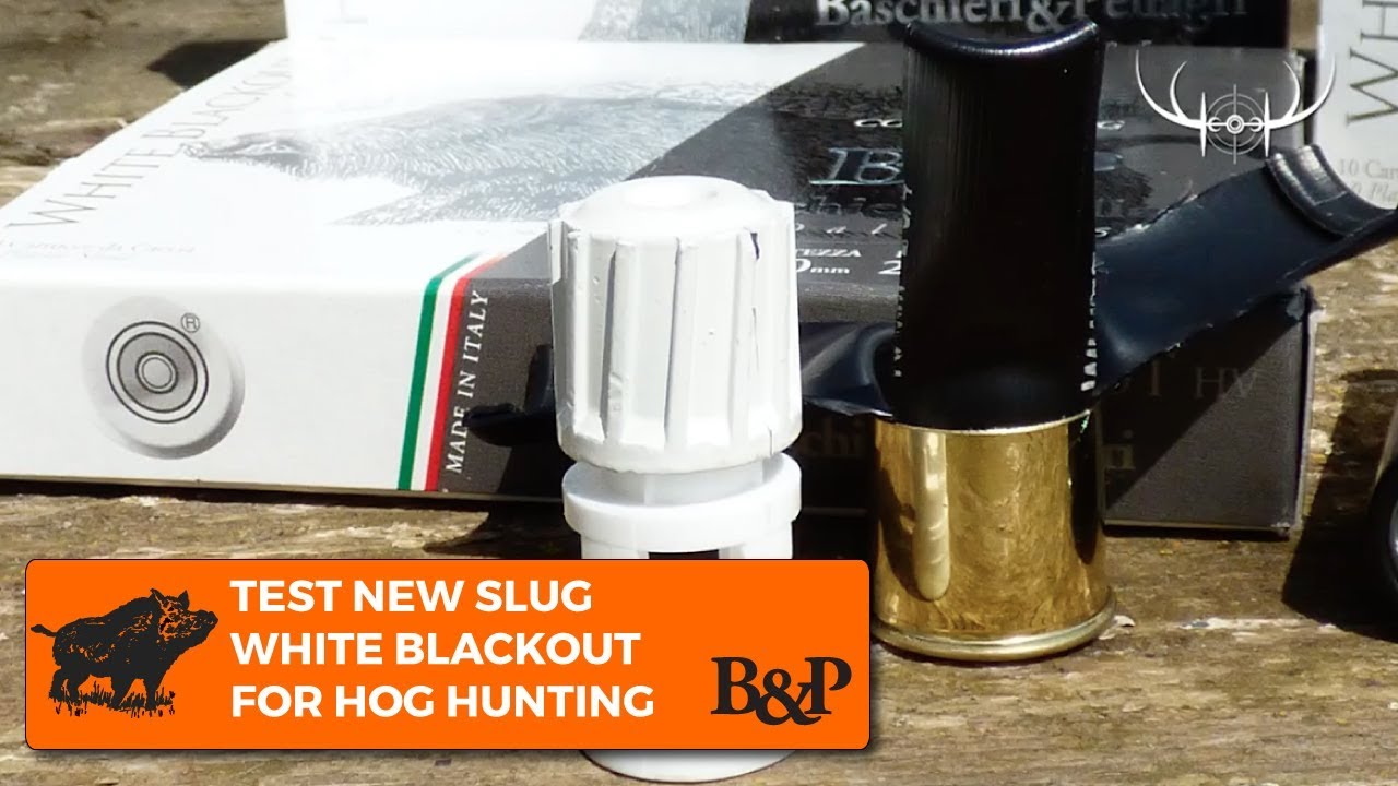 White BlackOut: New B&P powerful slug for wild boar hunting - YouTube