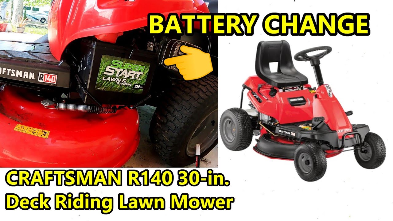 How To Test & Change the Battery on a Craftsman R 140 Riding lawnmower ...