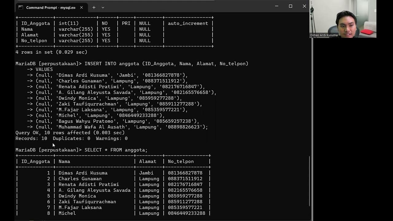 SQL Dasar Pembuatan Database - YouTube