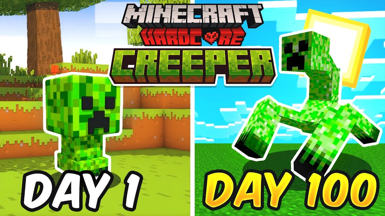 I Survived 100 Days as a Creeper in Minecraft Hardcore (HINDI) - YouTube