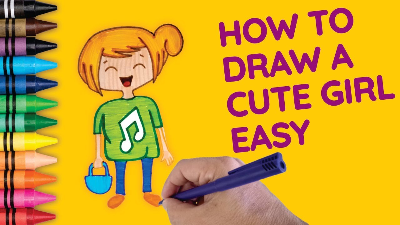 How to draw a cute girl easy | Drawing Tutorial Art - YouTube