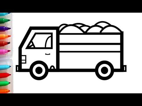 How to draw a dump truck step by step - YouTube