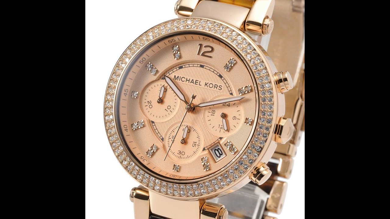 MICHAEL KORS MK5538 WATCH CHRONOGRAPH PARKER TORTOISE ROSE GOLD TONE ...