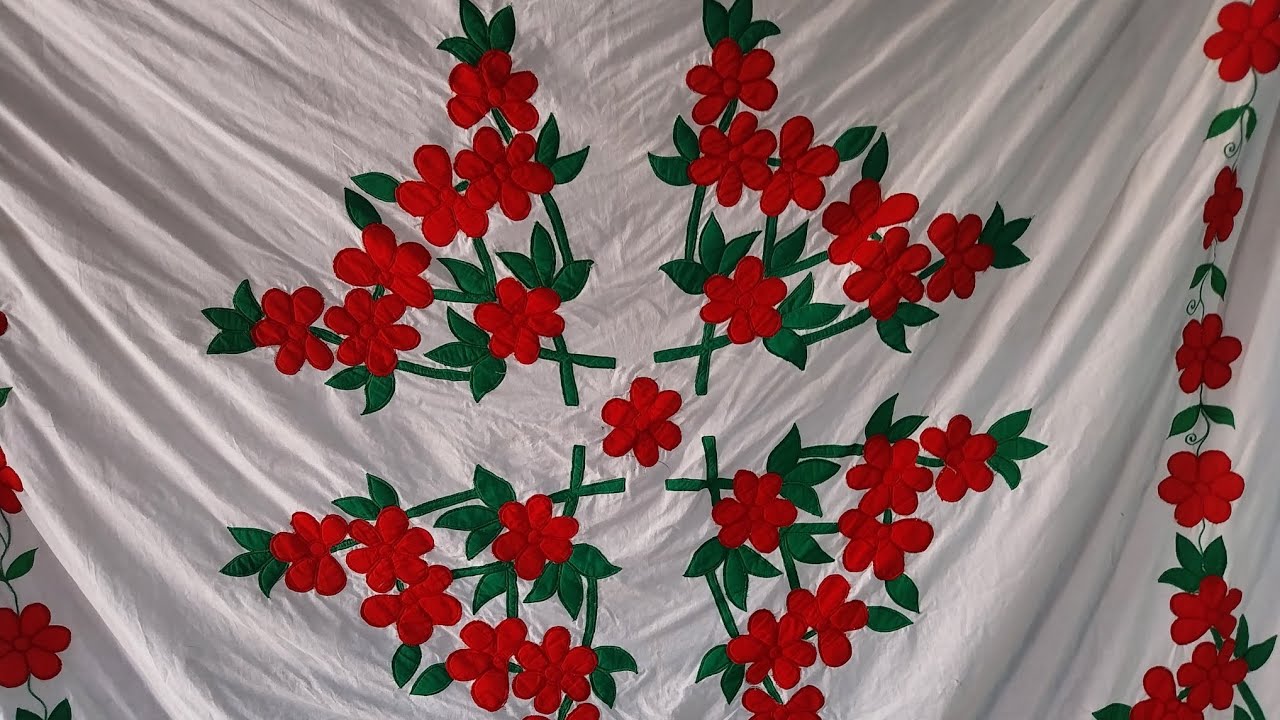 Beautiful hand work applic bedsheet design//ideas..nahida official art ...