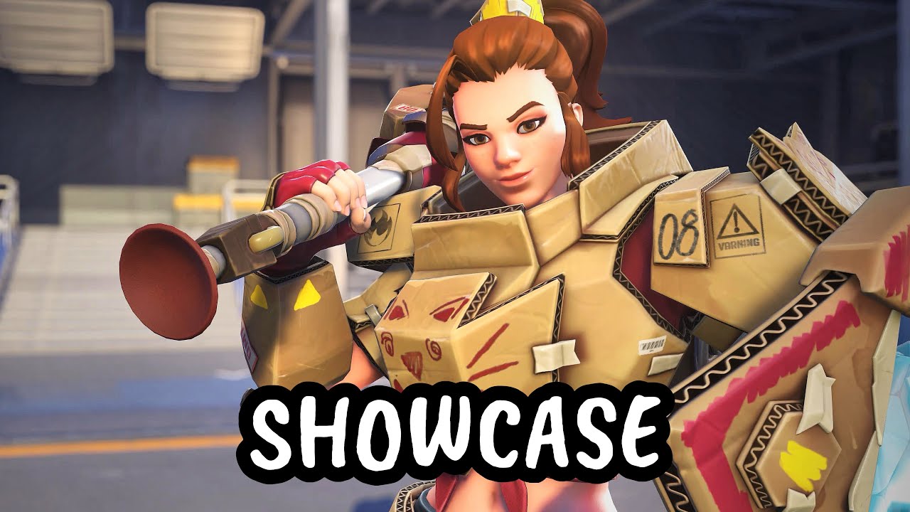 NEW Cardboard Brigitte Skin Showcase || Overwatch 2 - YouTube