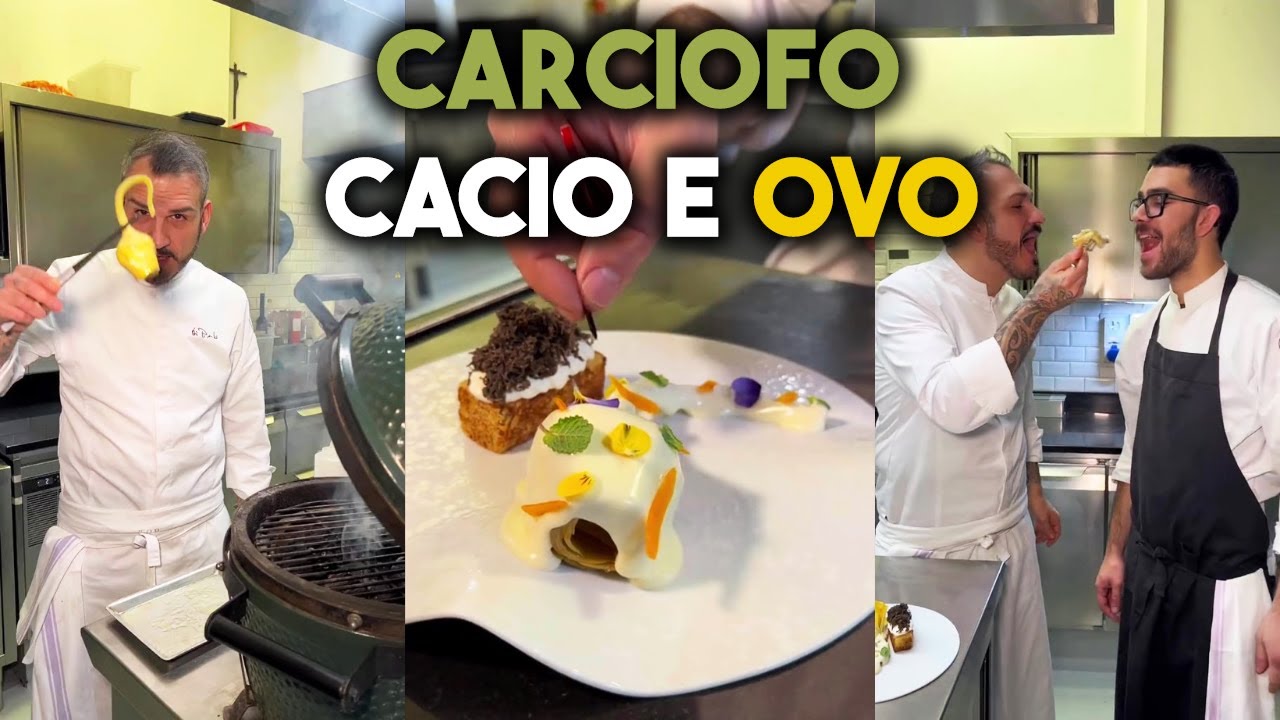 Lo chef Roberto Di Pinto cucina il Carciofo Cacio e Ovo 😋 - YouTube