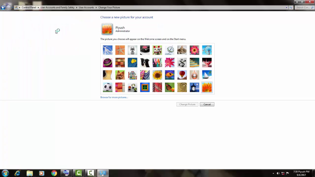 How to change user profile picture in computer - YouTube