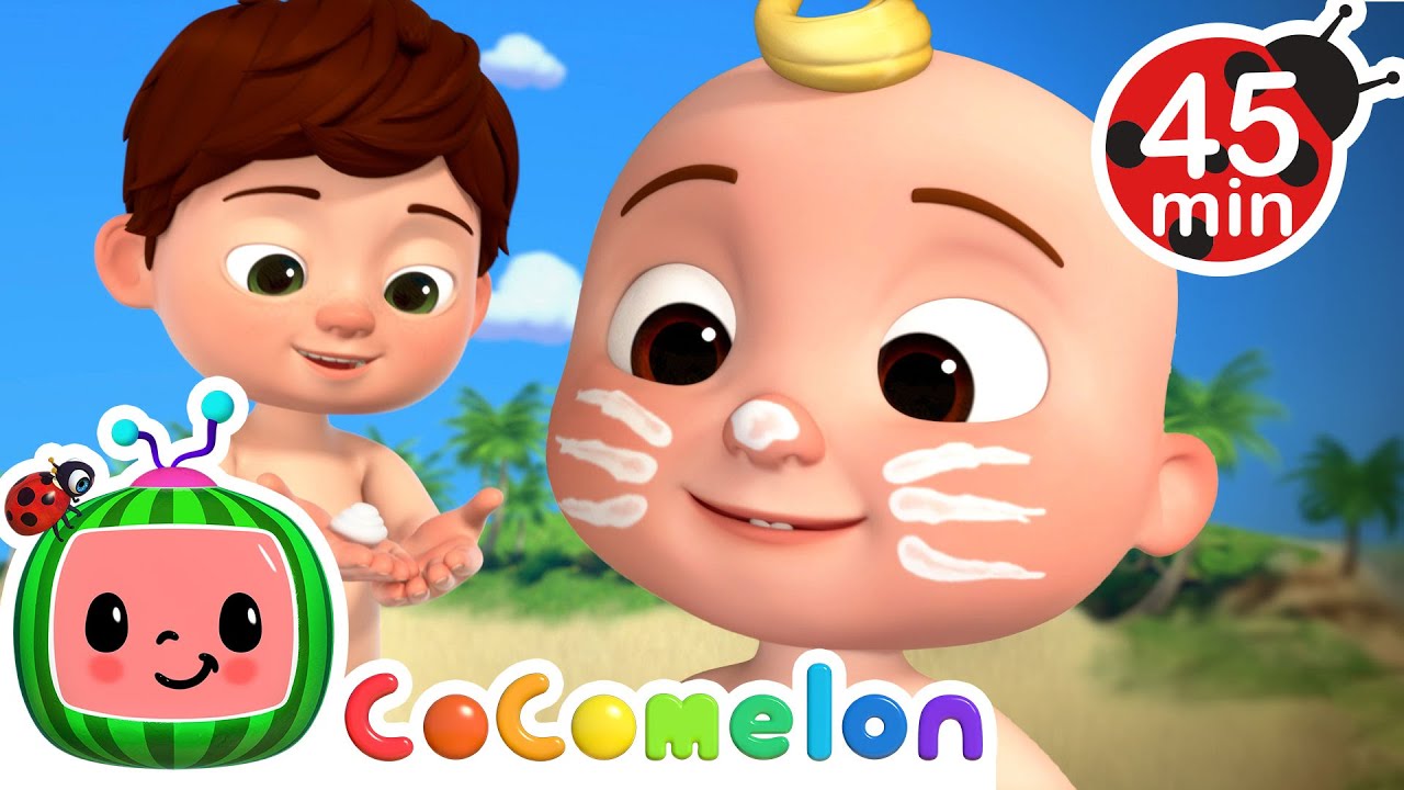 Learn Sunscreen Safety at the Beach! | CoComelon Kids Songs & Nursery ...