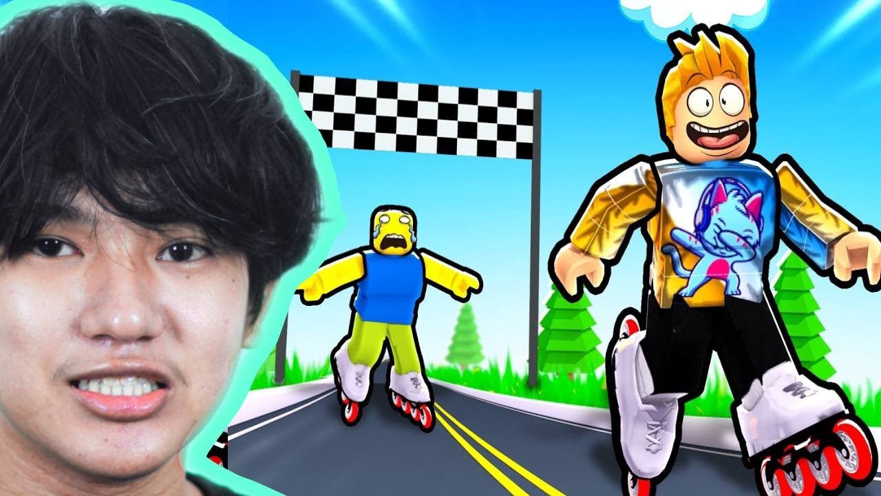 ជិះស្គីប្រណាំងគ្នាយកលេខមួយក្នុងRoblox Roller Race - YouTube