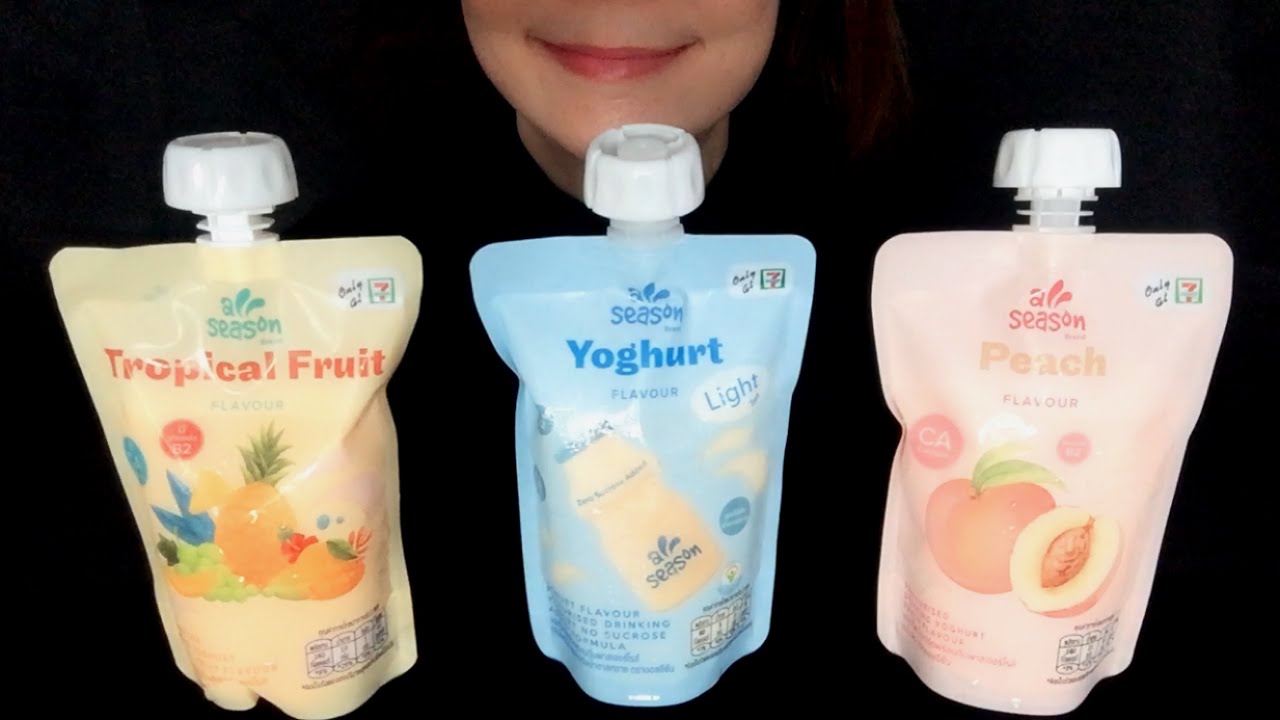 asmr drinking peach fresh yoghurt tropical fruit sour milk drinks ...