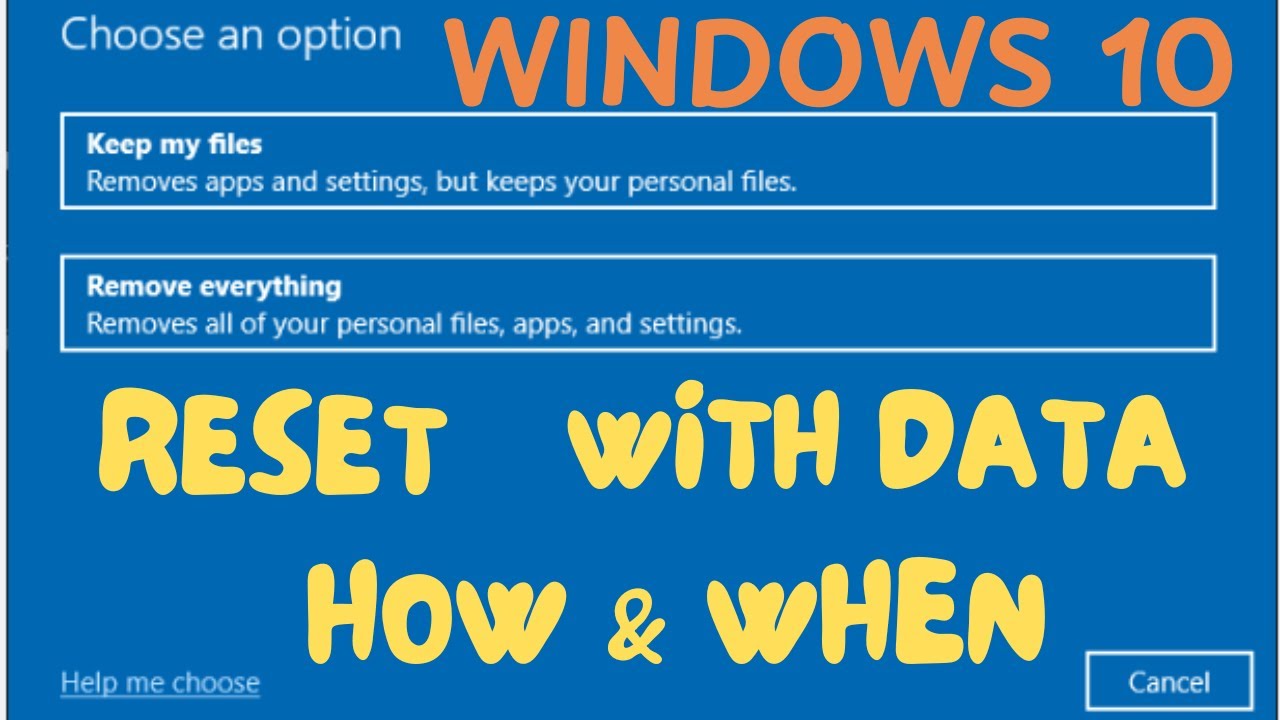 Reset Your PC to Factory Setting Without Losing Any Files | Windows 10 ...