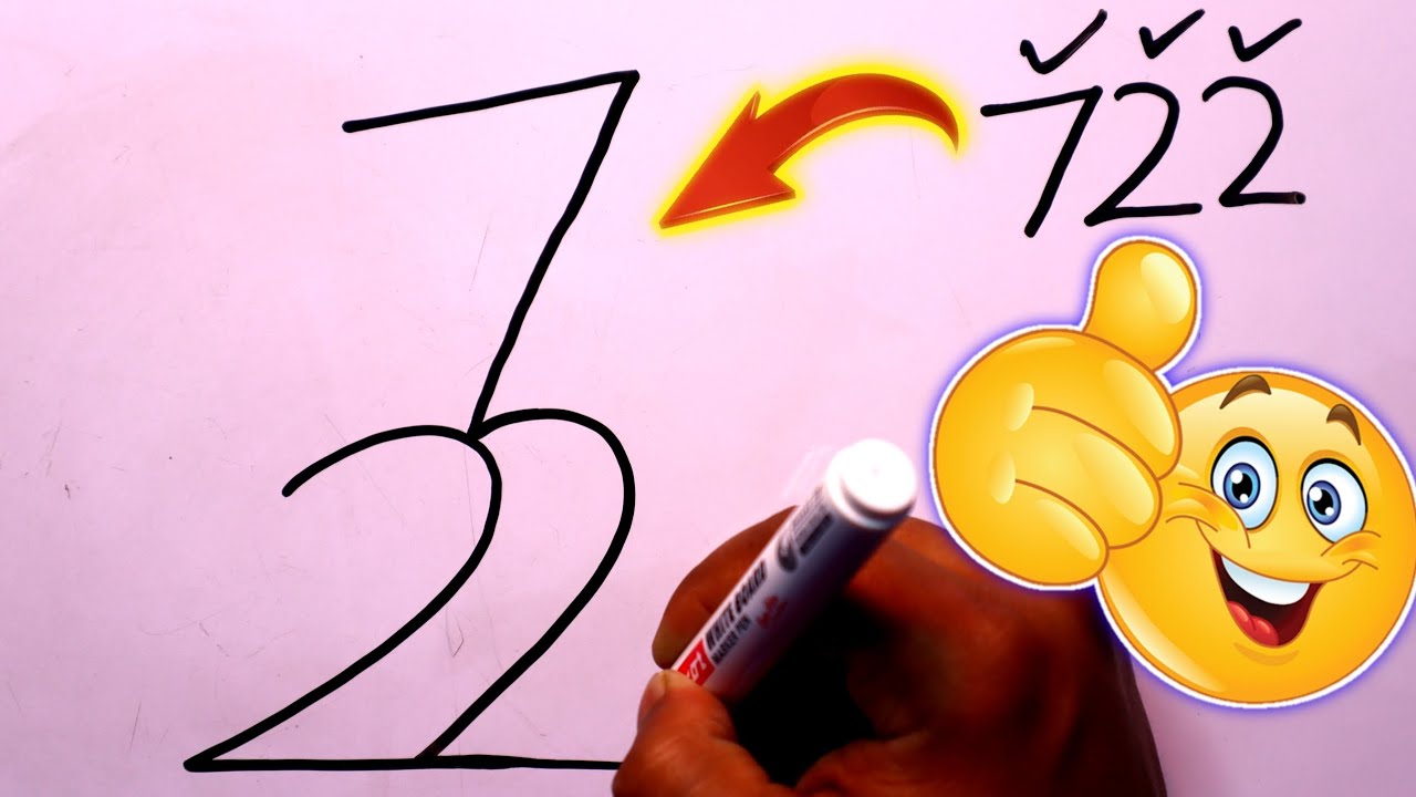 722 Number into Rat Drawing Very Simple Steps By Steps / How to Draw ...