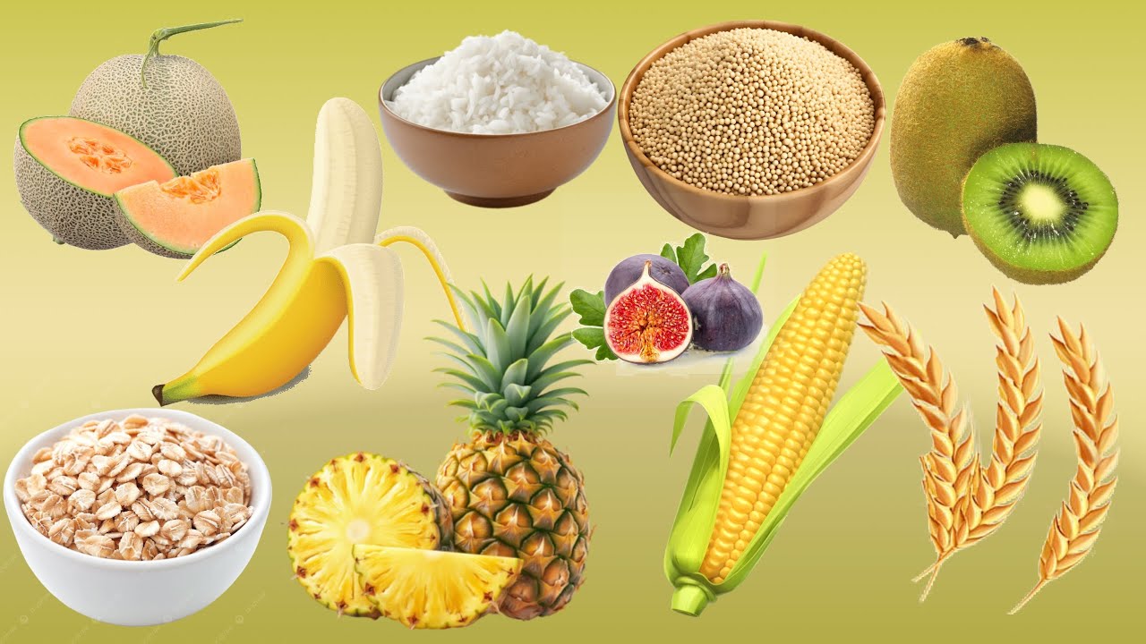 Fruits and Grains Vocabulary For Kids | Common Foods Names | Food Vocabulary | Learn English # ...