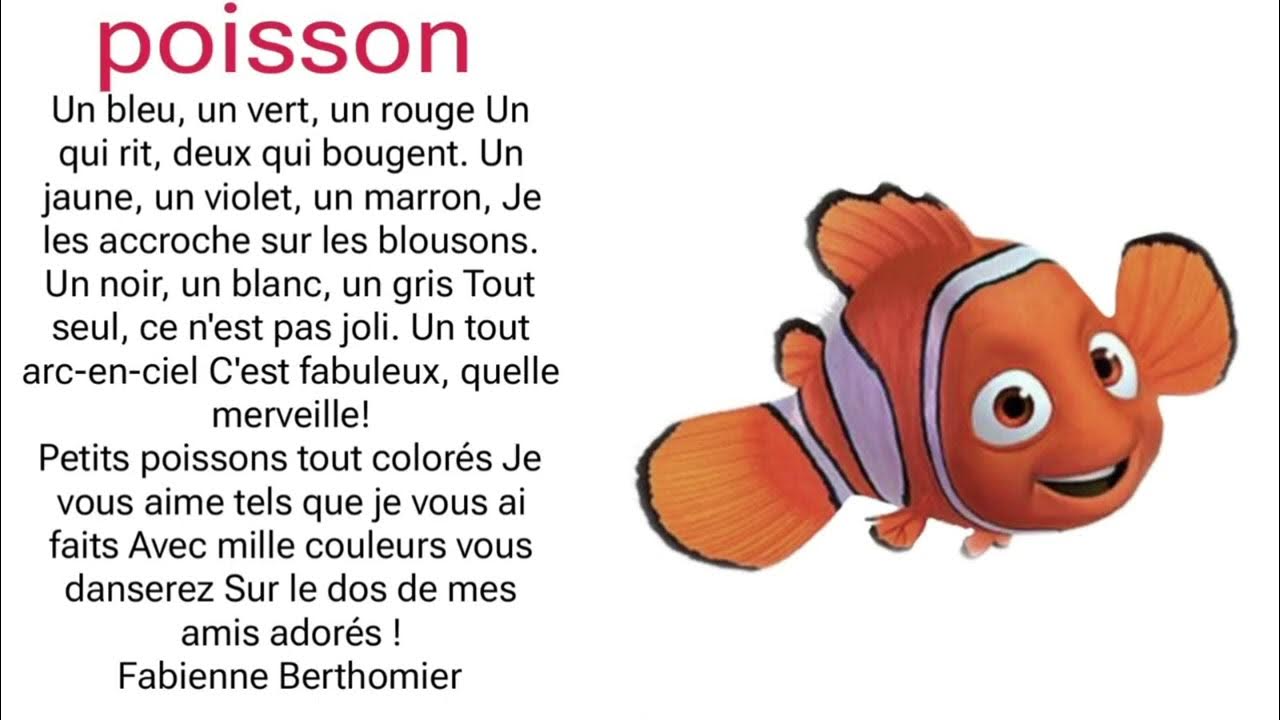 poésie poisson CP CE1 CE2 #poésie - YouTube
