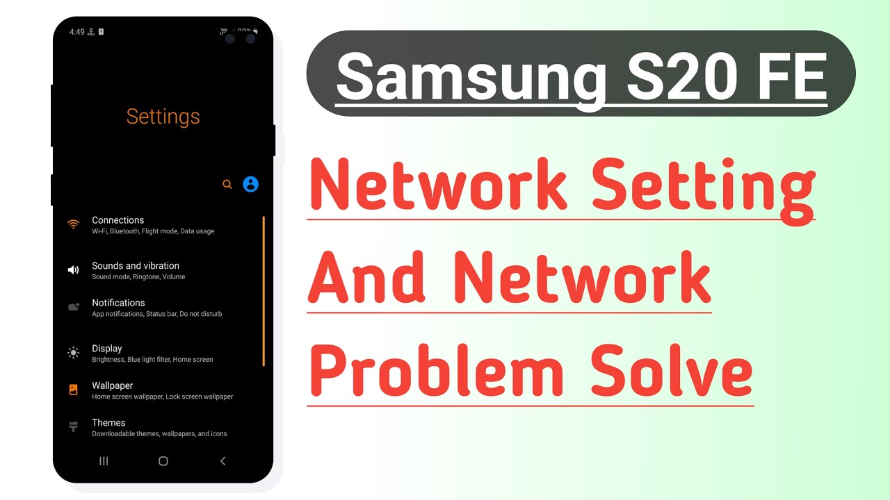 Samsung S20 FE Network Setting And Network Problem Solve - YouTube