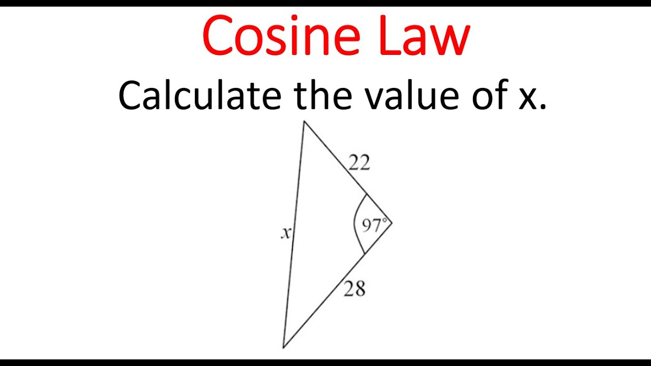 COSINE LAW: Finding Unknown Side Length (SAS Case) - YouTube