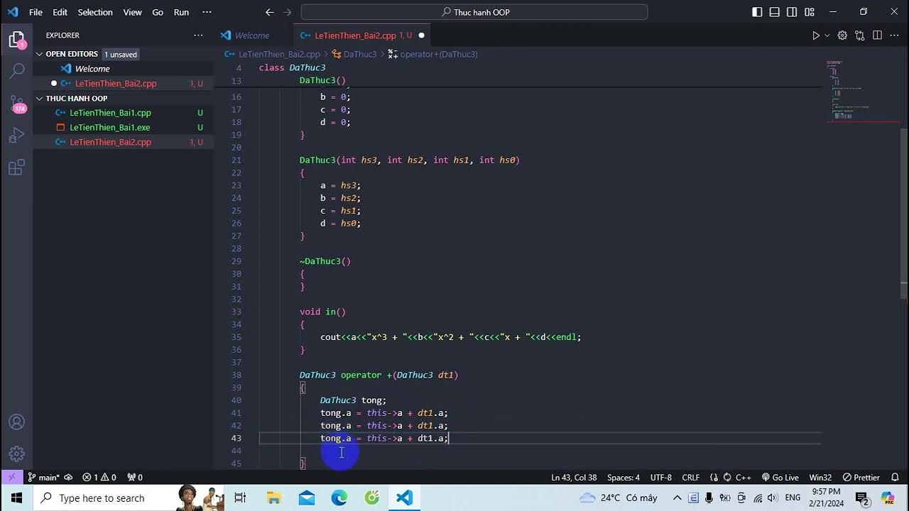 Video làm bài tập 2 Lab01 môn Thực hành OOP(DHTI16A5HN) - YouTube