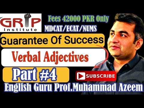 MDCAT Adjectives English | Part #4 Verbal Adjectives by Prof.Muhammad ...
