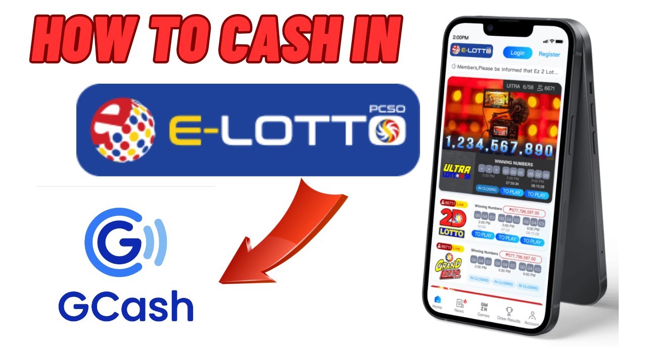 HOW TO CASH IN E-LOTTO MOBILE APP USING GCASH - YouTube