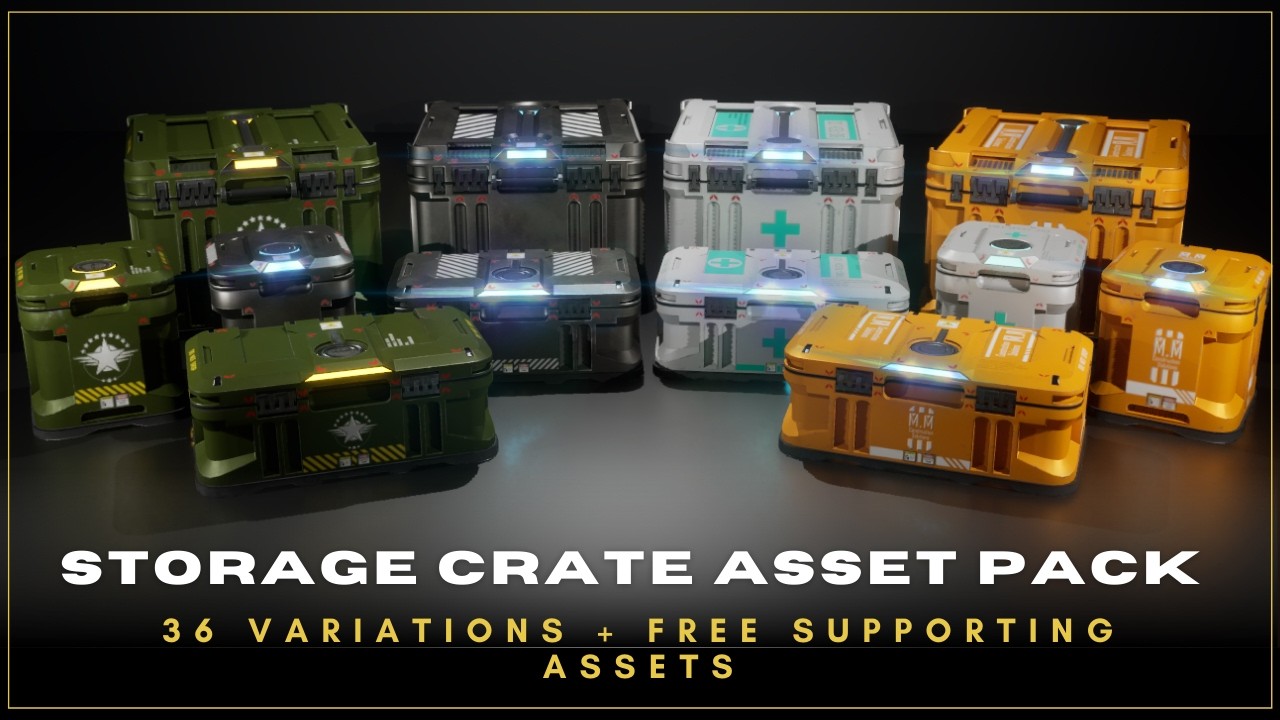 Storage Crate Asset Pack | 36 Variations + FREE supporting Assets - YouTube