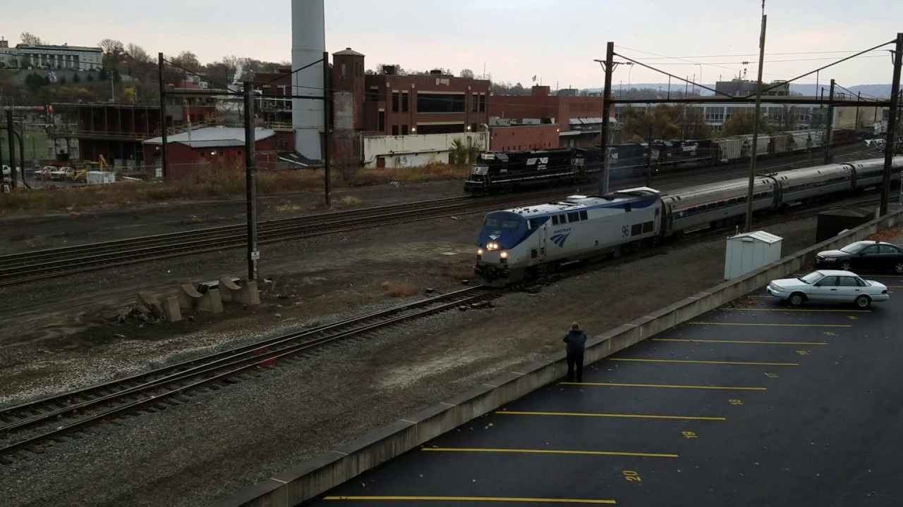 Amtrak Pennsylvanian at Harrisburg with 2 Private Cars. - YouTube