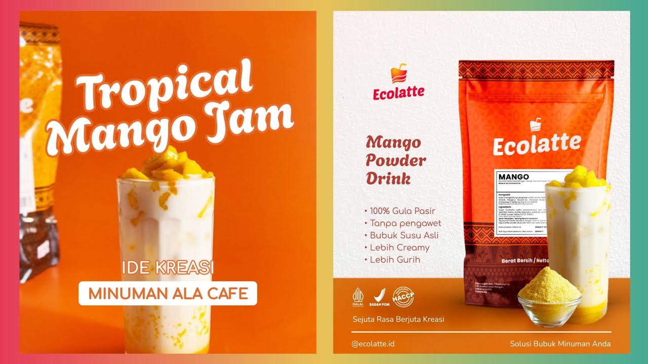 Tropical Mango Jam by Ecolatte Powder Drink 🥭 Ide Kreasi Minuman Ala ...