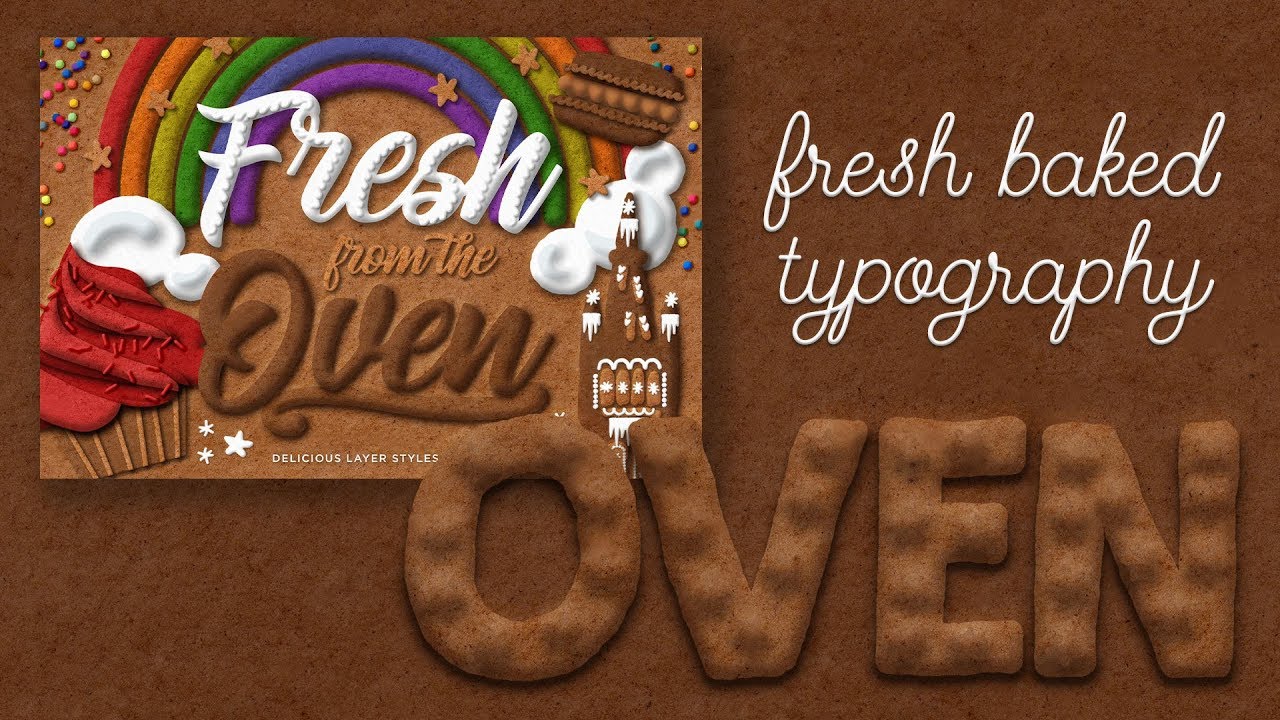 How to create a baked cake typography effect in Photoshop - YouTube