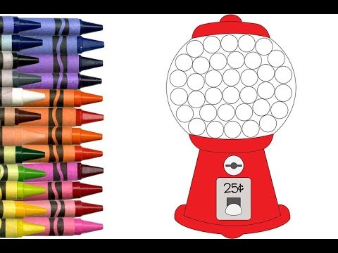 How to draw gumball machine for kids fun - YouTube
