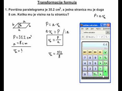 Transformacije formula - 1b - primjena - formule s množenjem - YouTube