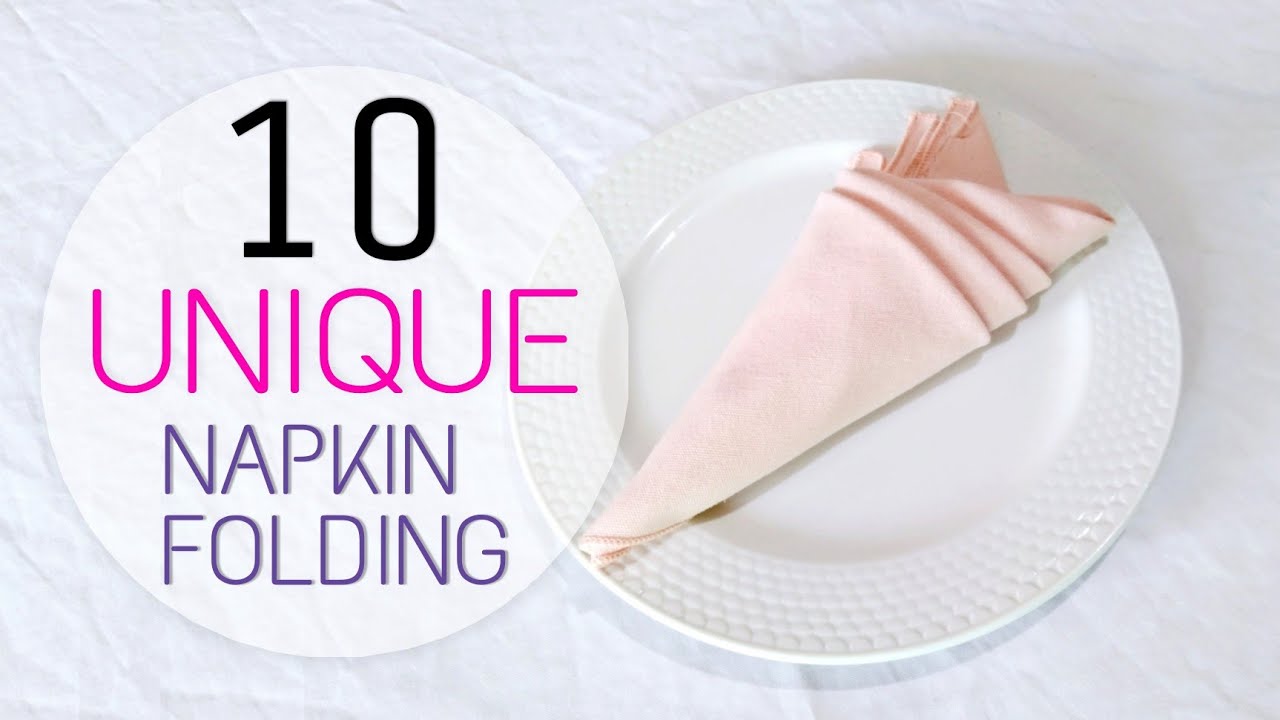 10 UNIQUE DESIGN NAPKIN FOLDING - YouTube