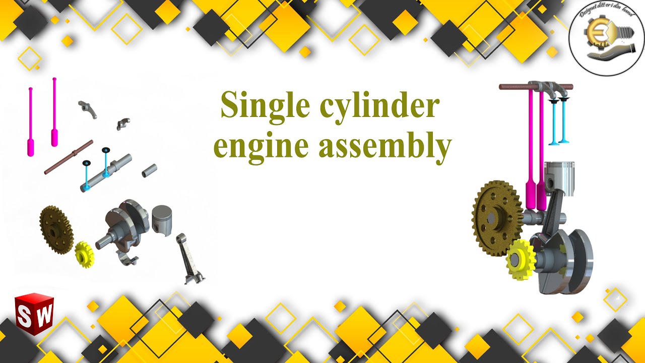 #001 Single-cylinder internal combustion engine general assembly ...