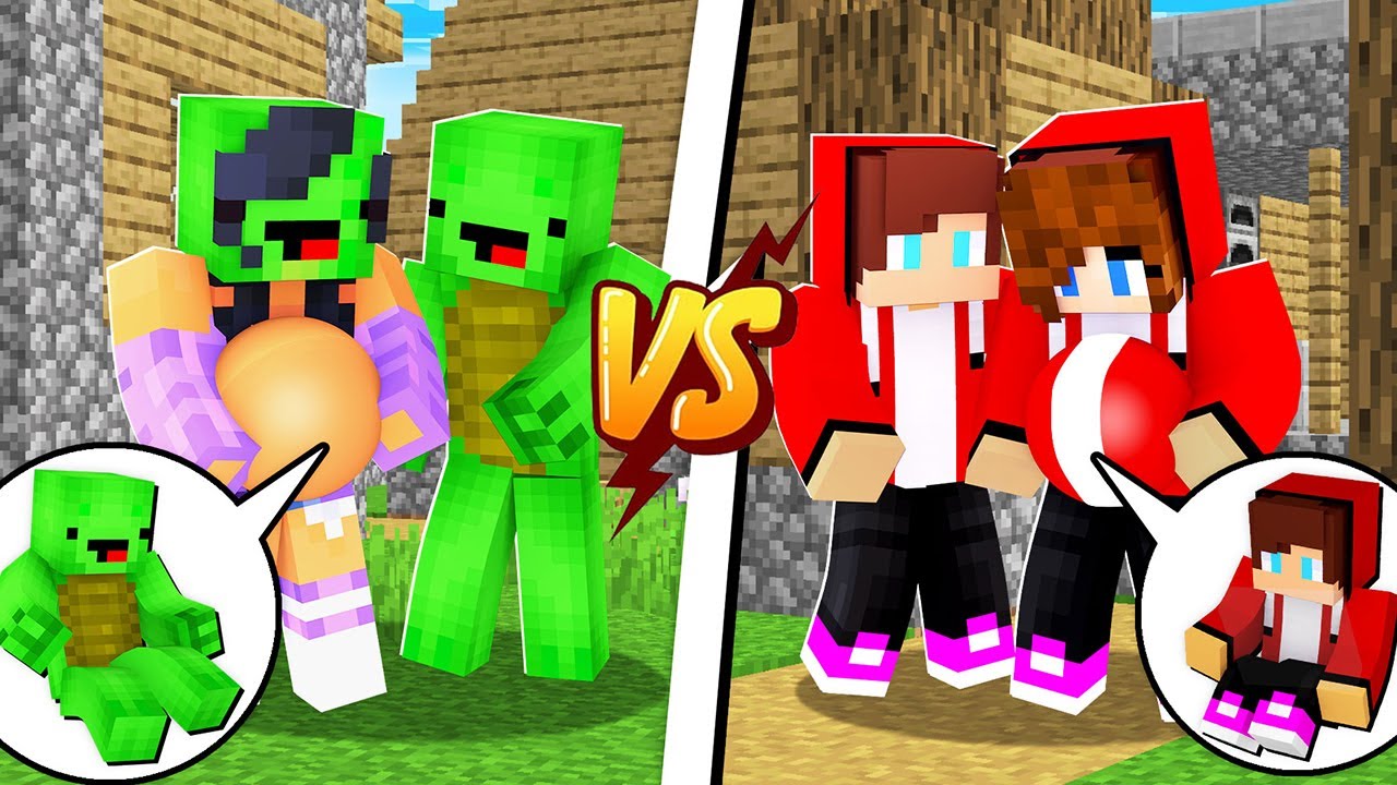 MIKEY PREGNANT FAMILY vs JJ PREGNANT FAMILY by Mikey Maizen and JJ ...