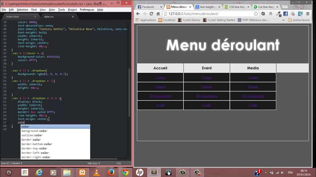 HTML CSS - Créer un menu déroulant avec HTML5 et CSS3 - YouTube
