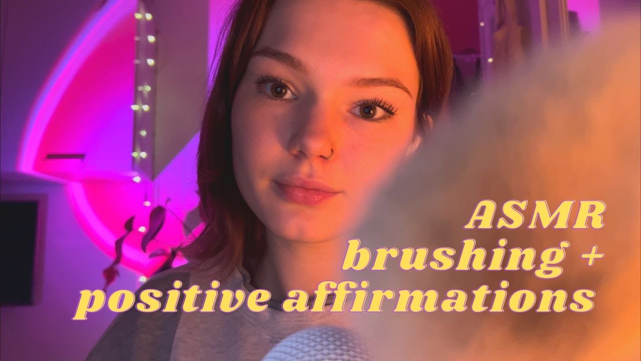 ASMR positive affirmations + face brushing (whispered) - YouTube
